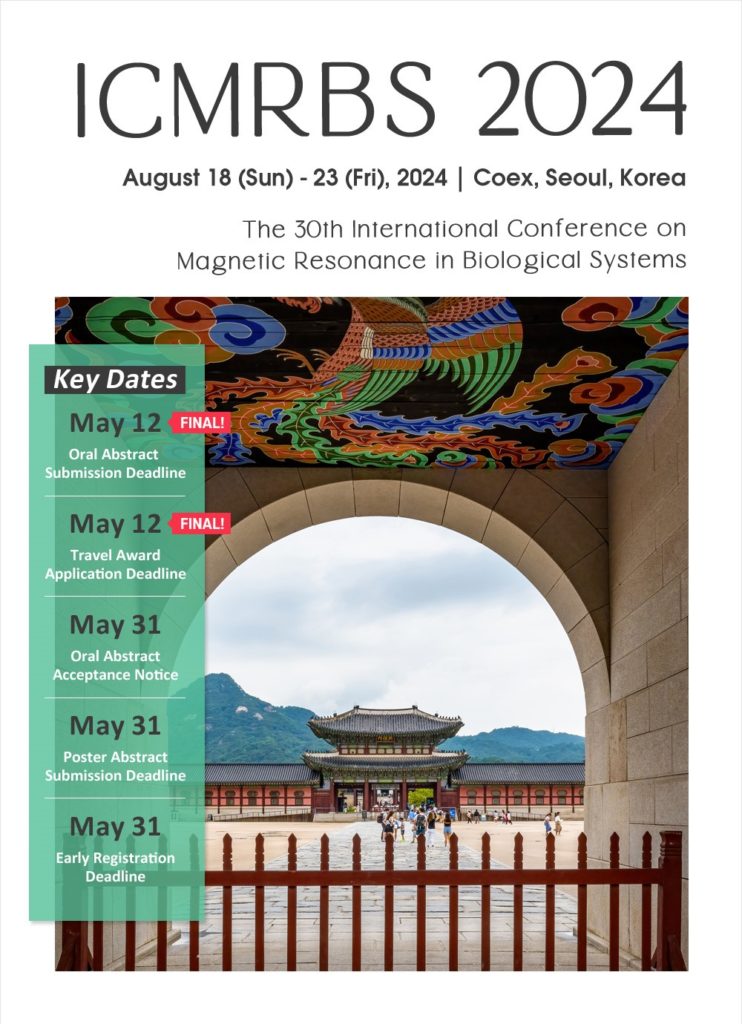 ICMRBS 2024 – The 30th International Conference on Magnetic Resonance in Biological Systems | GIDRM